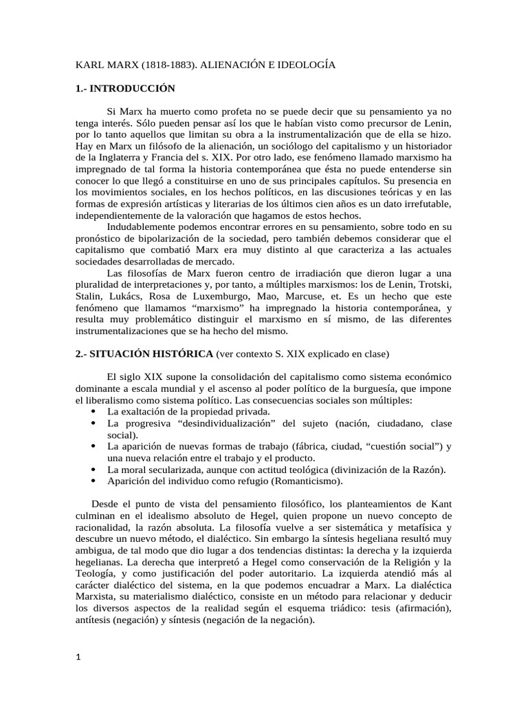 Karl Marx | PDF | La teoría de la alienación de Marx | Karl Marx
