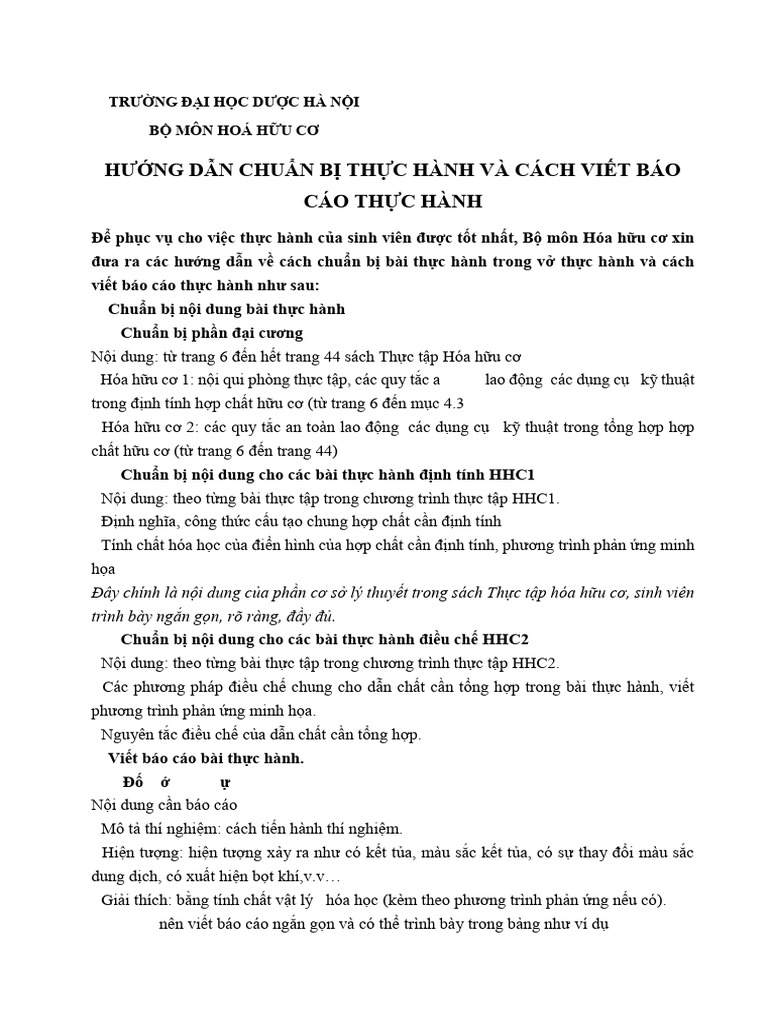2019-Huong Dan Chuan Bi Va Viet Bao Cao Thuc Tap HHC Voi Sinh Vien | PDF