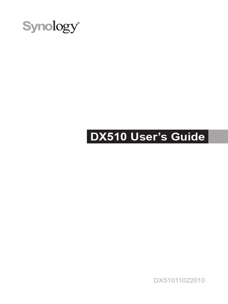 Syno UsersGuide DX510 Enu | PDF | Arbitration | Hard Disk Drive