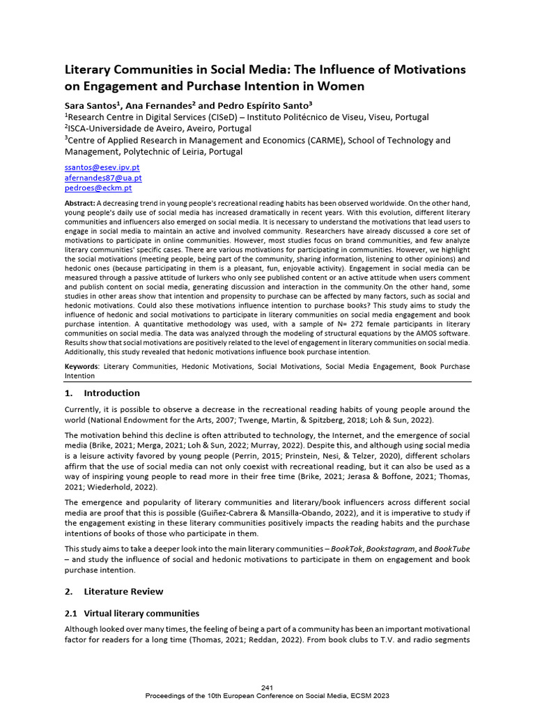 Social Media's Impact on Literary Engagement | PDF | Brand | Motivation