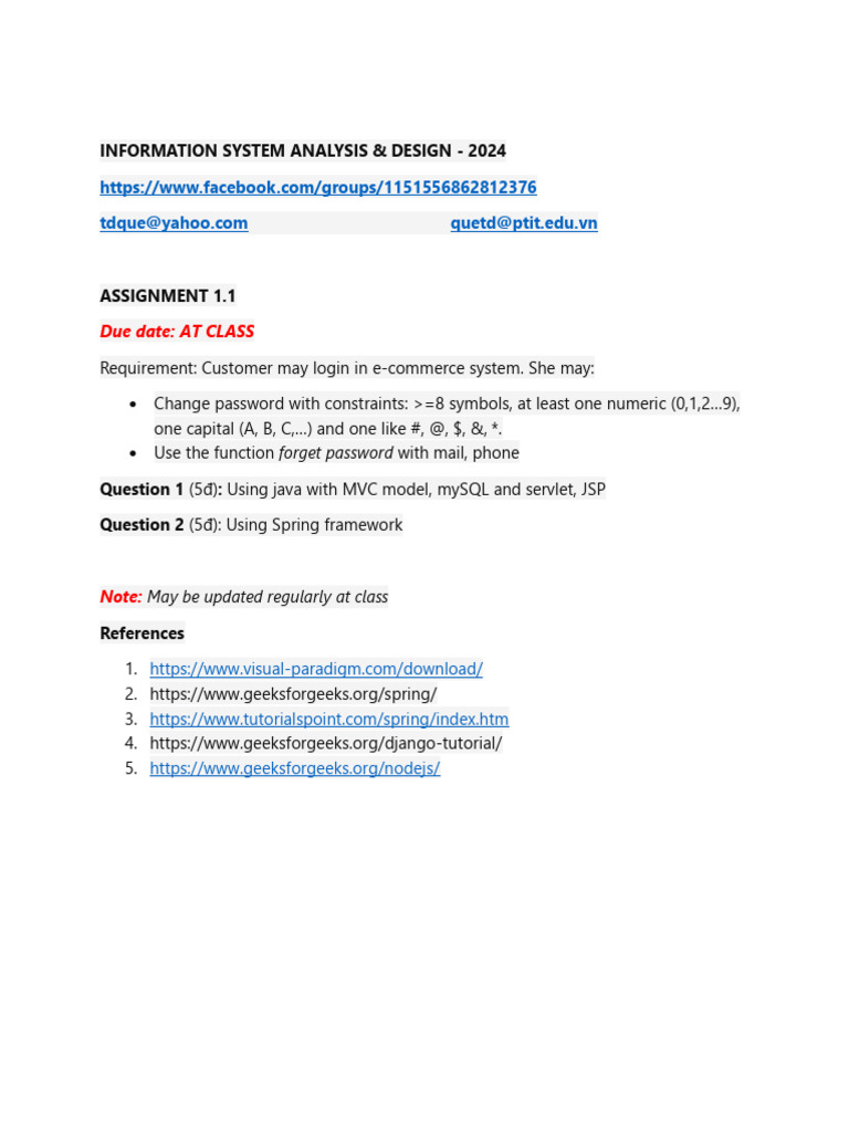 Sa&d Assignment 1.1 | PDF