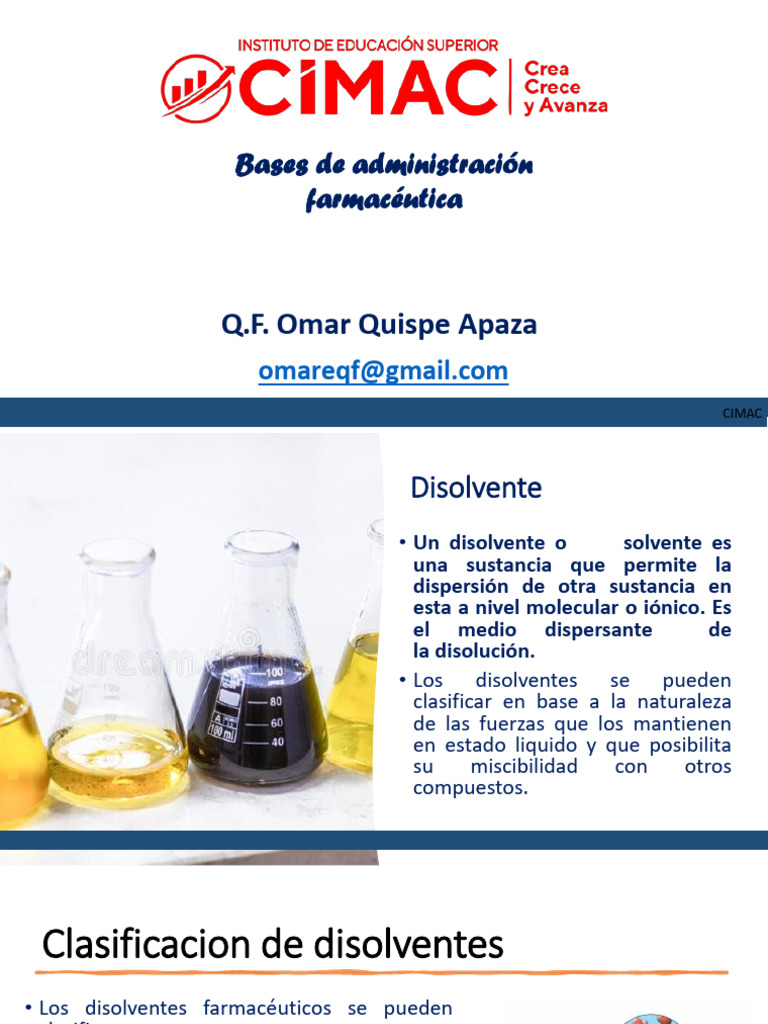 Clase 4 Agua y Disolventes | PDF | Agua | Solvente