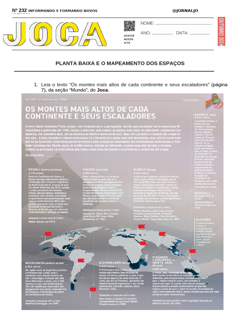 Ciências e Geografia Jornal Joca | PDF | Céu | Mapa