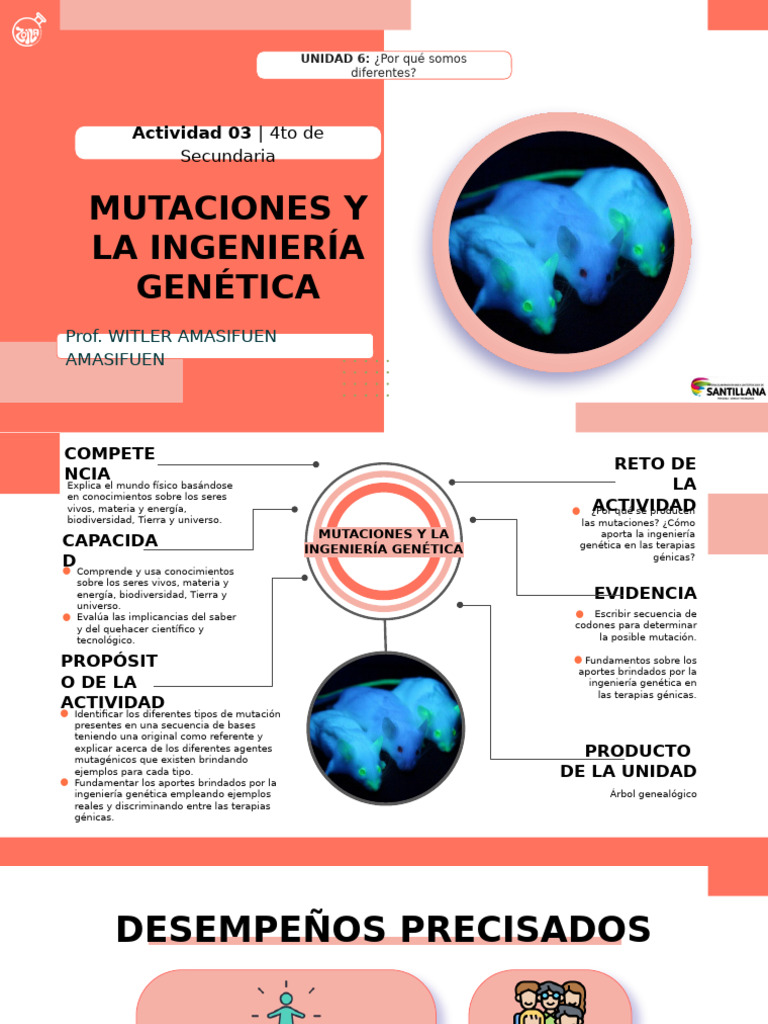 4to Sec - UNIDAD 6 - Actividad 3 - CyT Explica 2024 | PDF | Mutación | Ingeniería genética