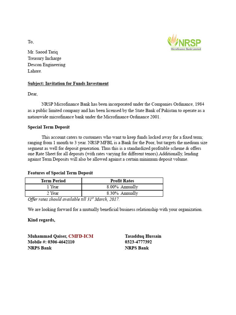 NRSP TDR's Proposal Descon Engineering | PDF