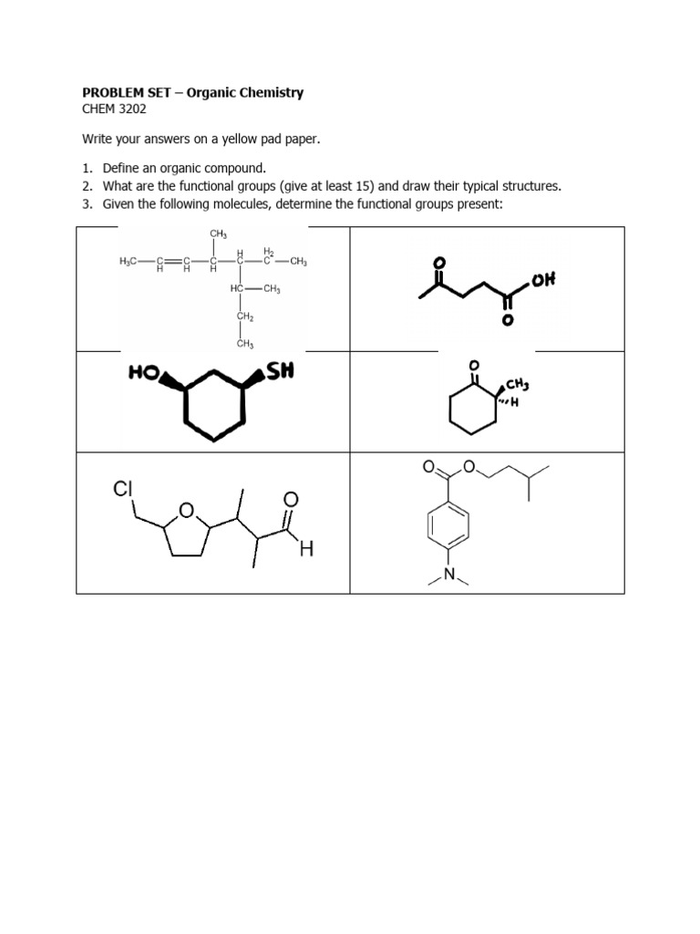 PROBLEM SET - Orgchem | PDF | Teaching Methods & Materials | Technology & Engineering