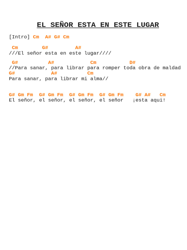 El Señor Esta en Este Lugar | PDF