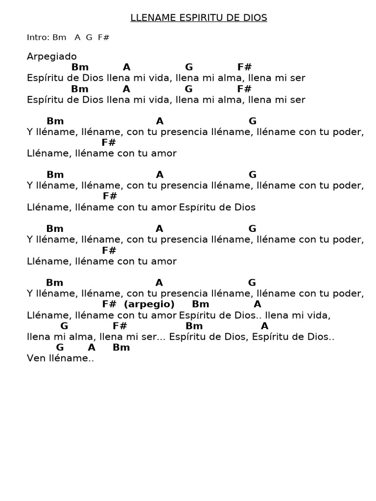 Llename Espiritu de Dios | PDF | Religión y espiritualidad