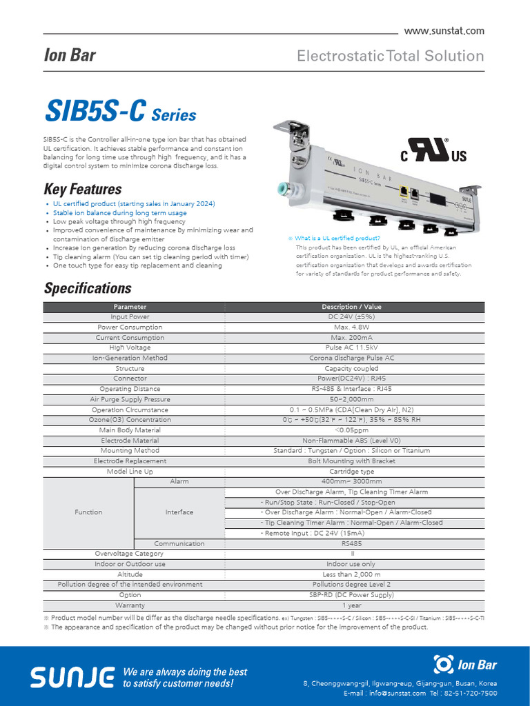 Sunje Ionizer SIB5S C Series Leaflet - Eng | PDF | Physical Sciences | Physical Chemistry