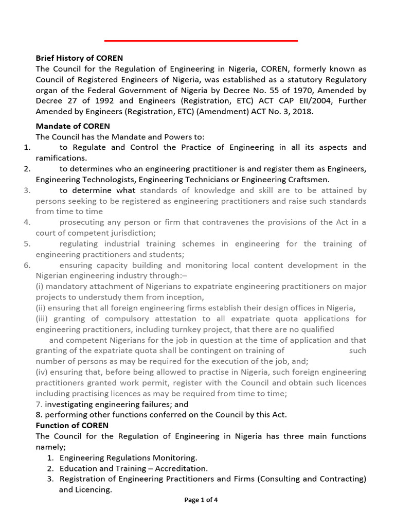 Histories of COREN and NSE | PDF | Justice | Crime & Violence