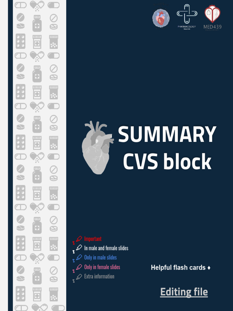 CVS block Summary | PDF | Heart Failure | Cardiovascular System