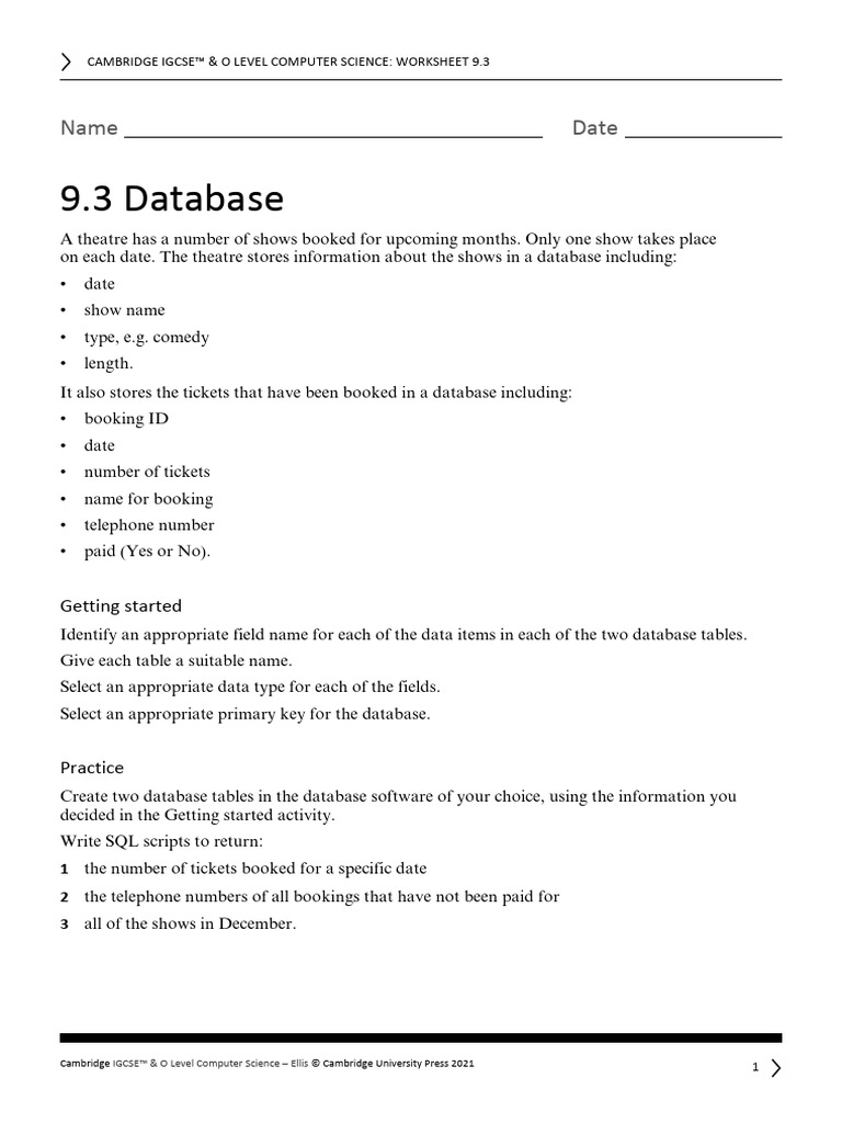 Igcse Compsci 2ed Tr Worksheet 9 3 Pdf