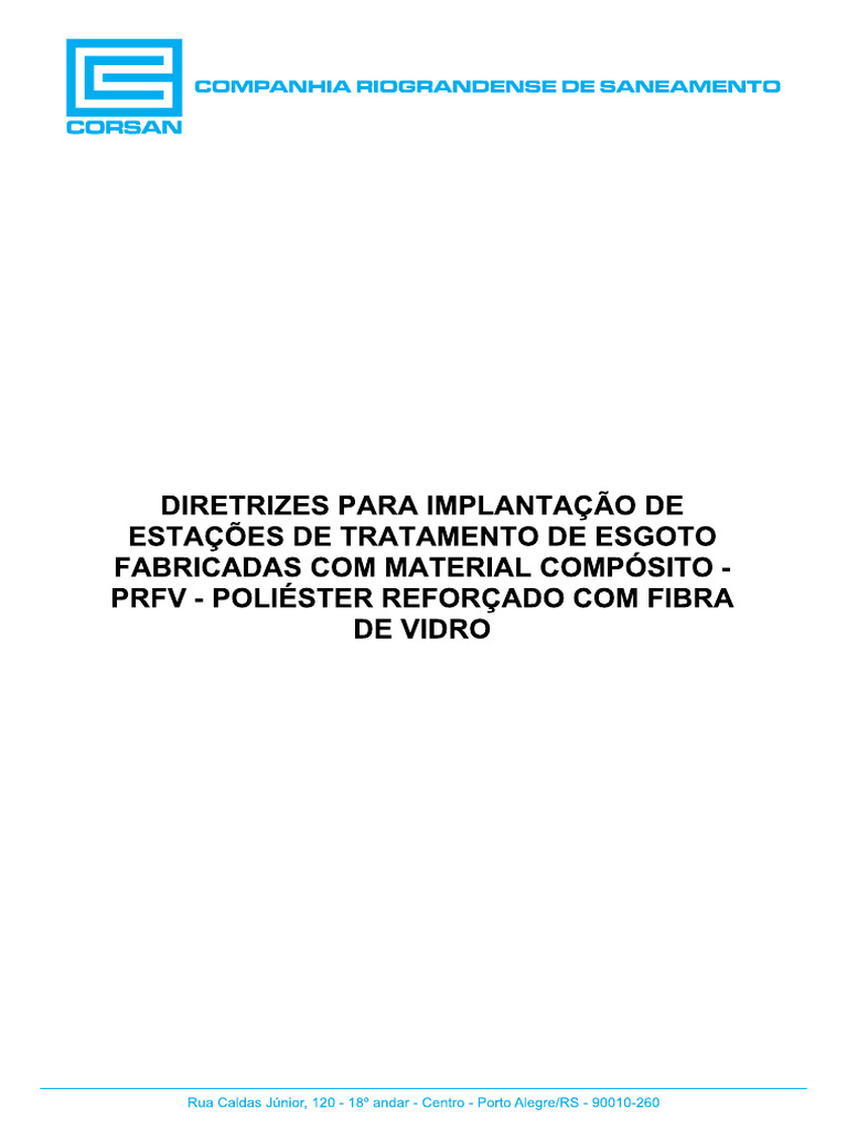 Diretrizes Tecnicas de Ete de PRFV | PDF