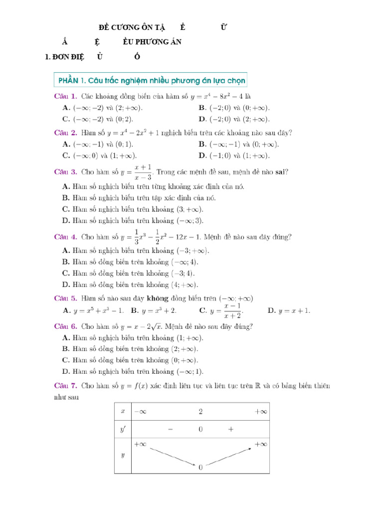 2425 - LOP 12 - ĐỀ CƯƠNG ÔN TẬP KIỂM TRA GIỮA HK1 | PDF