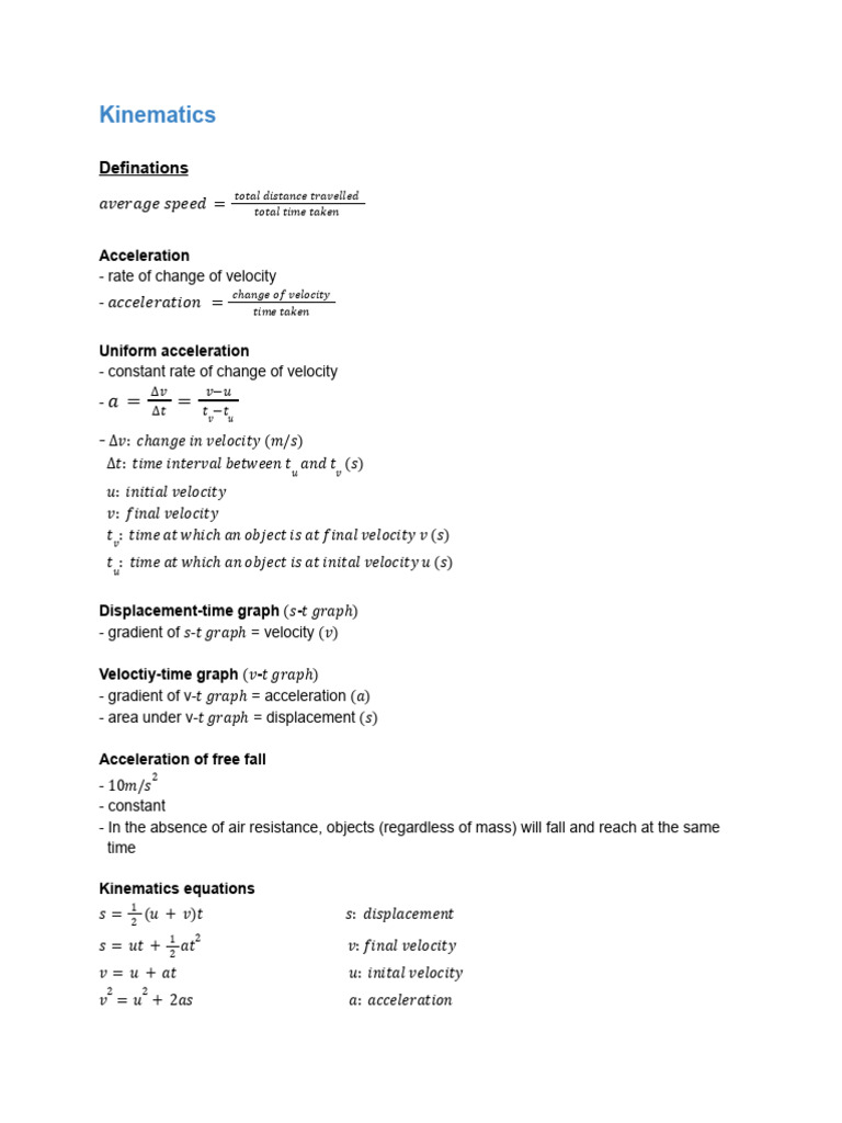 Kinematics | PDF