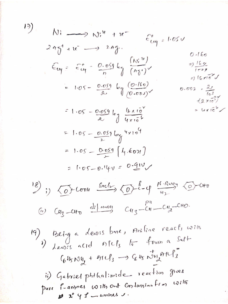 Xii - Chemistry Answer Key | PDF