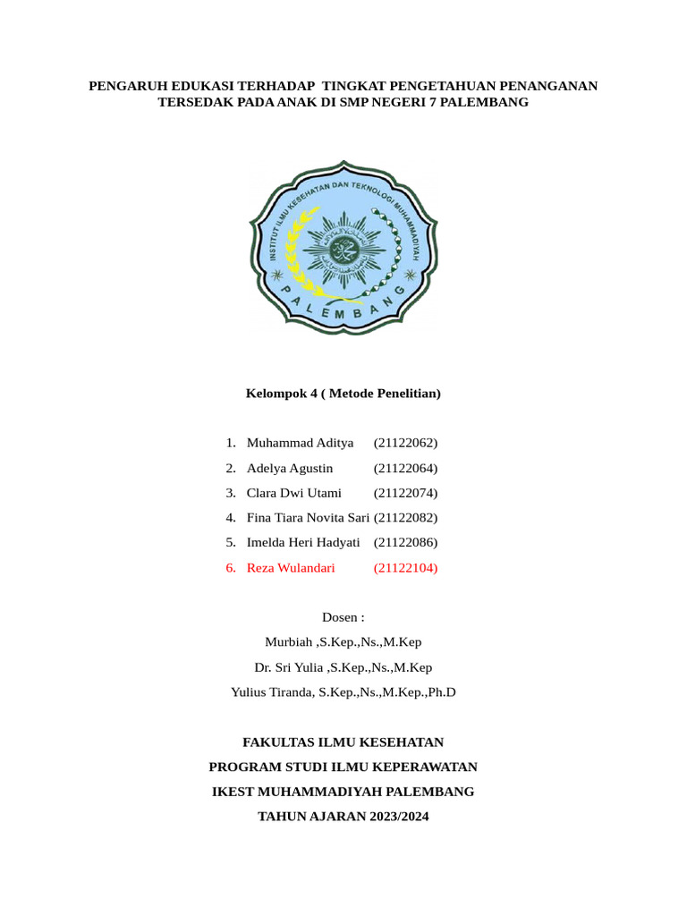 Proposal Metopen Kelompok 4 Gadar | PDF | Kesehatan Holistik