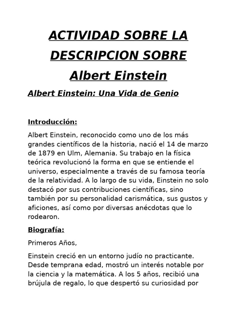 Biografía y legado de Einstein | PDF | Albert Einstein