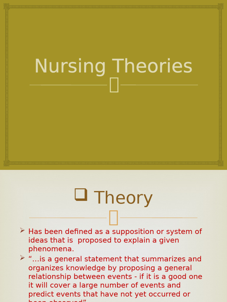 Nursing Theories | PDF | Stress (Biology) | System