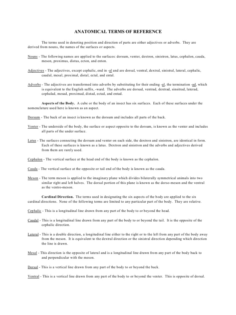 Laboratory Week 01a Definitions | PDF | Anatomical Terms Of Location ...