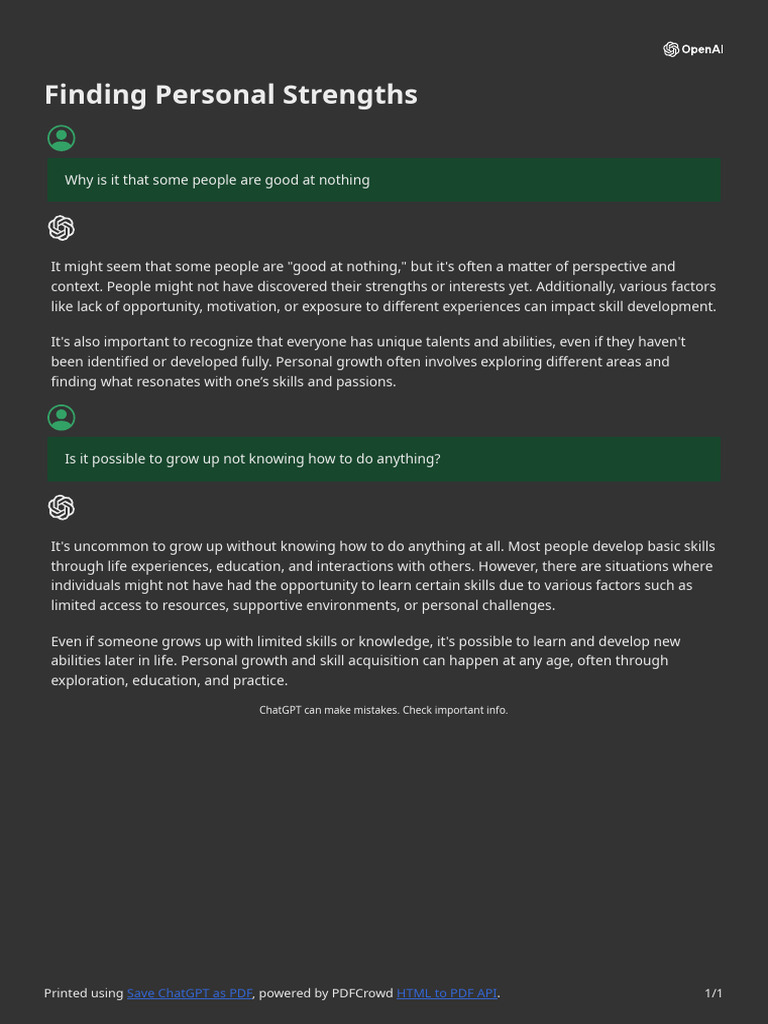 Finding Personal Strengths | PDF | Career & Growth | Self-Improvement