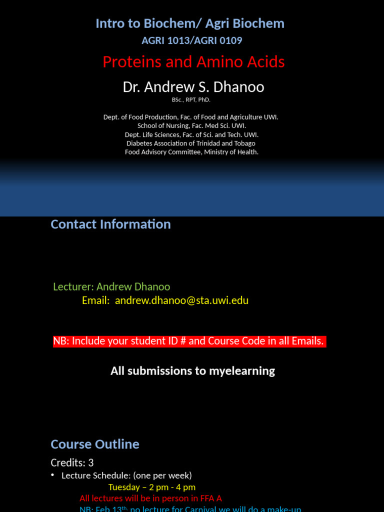 AGRI 1013 - Lecture 5 Proteins and Amino Acids 2024 | PDF | Digestion ...