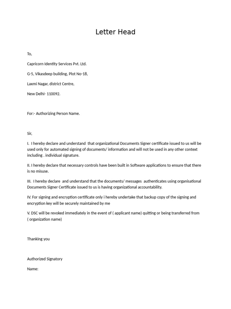 Security-letter-Class2-Document-Signer 2 | PDF | Law