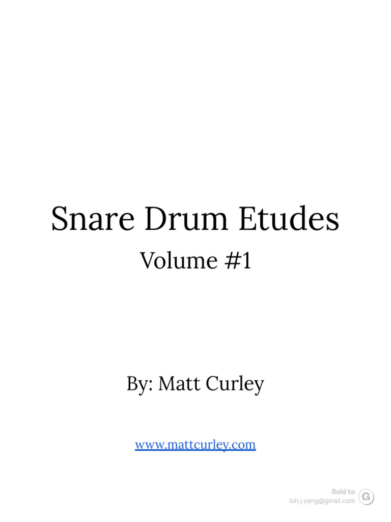 Matthew Curley - Snare Drum Etudes | PDF