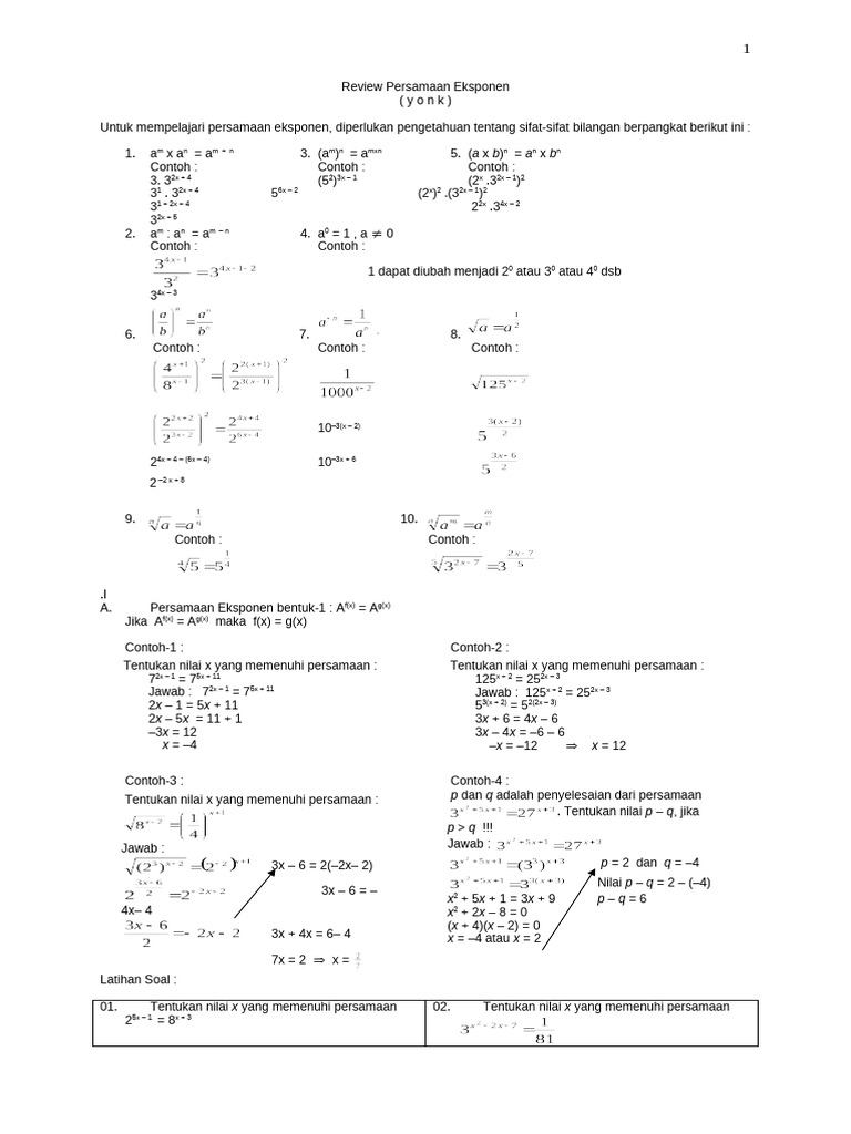 Persamaan Eksponen | PDF