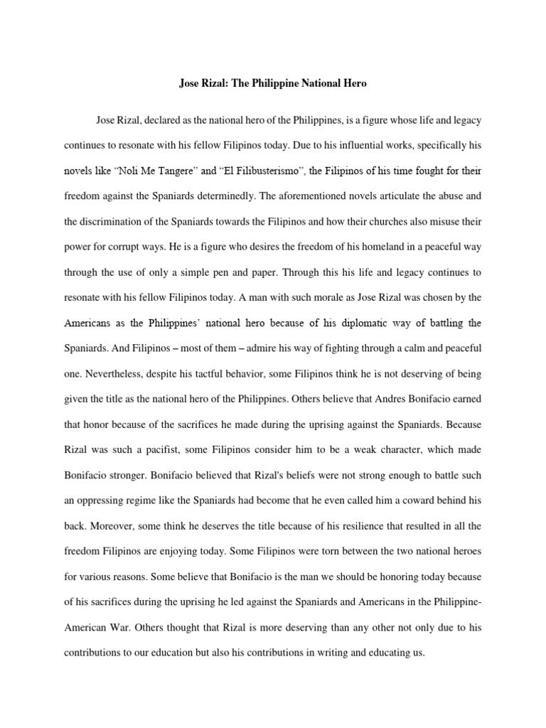 Jose Rizal The Undisputed National Hero | PDF