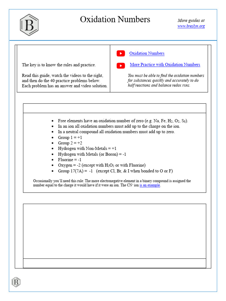 2 Redox Oxidation Numbers | PDF | Redox | Chemical Compounds