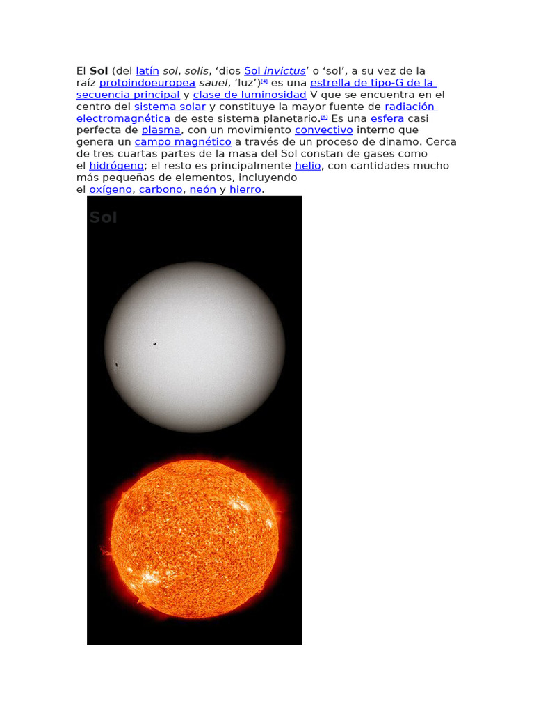 Características del Sol y su Composición | PDF | Dom | Ciencias fisicas