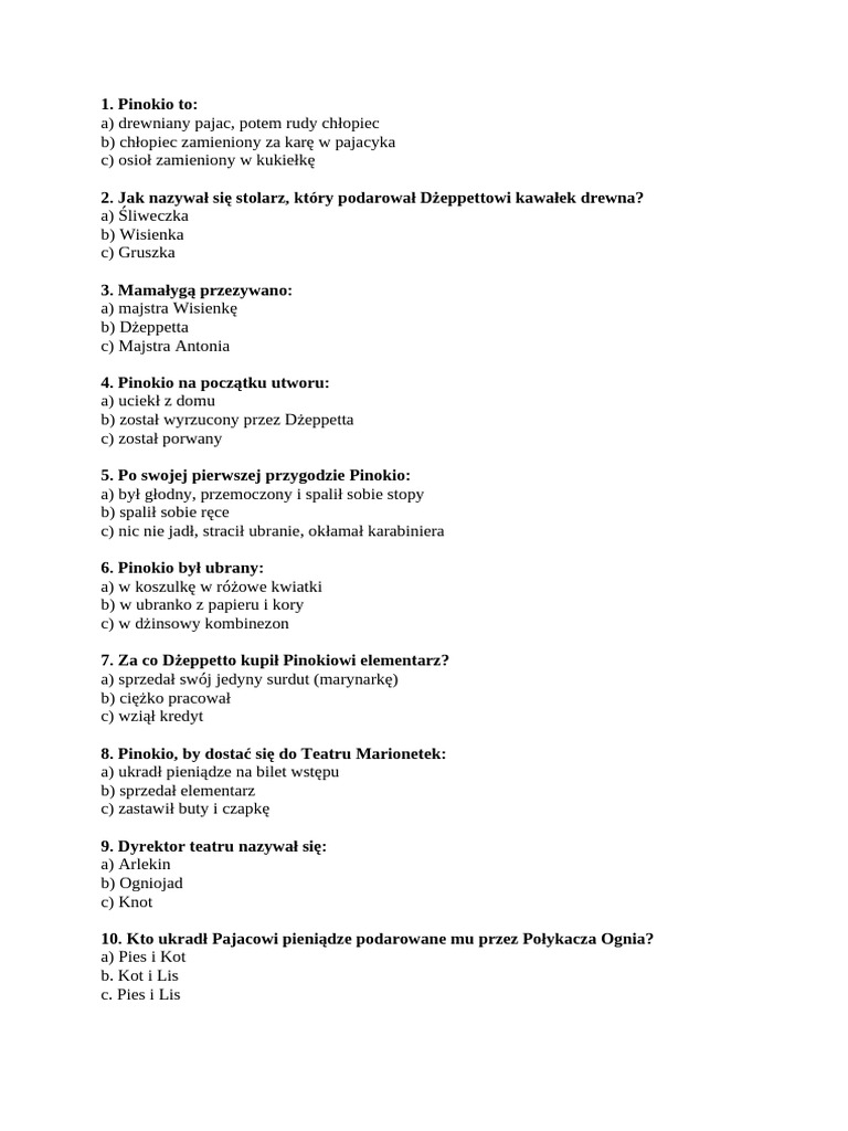 Pinokio Test | PDF
