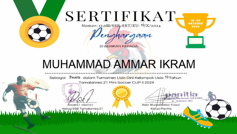 Sertifikat MUHAMMAD AMMAR IKRAM | PDF