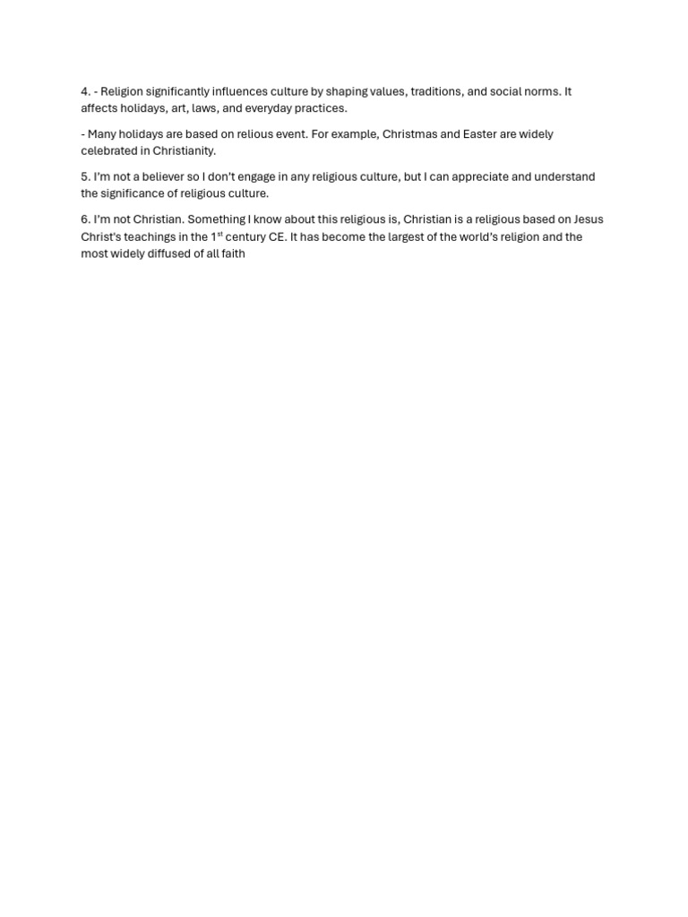 Impact of Religion on Culture and Society | PDF