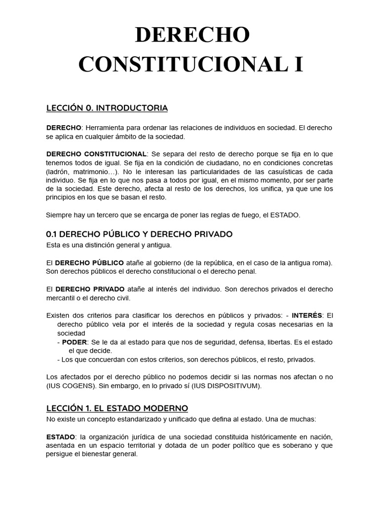 Derecho Constitucional I | PDF | Constitución | Democracia