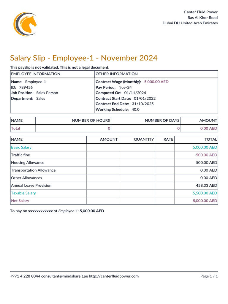 Payslip - Employee-1 | PDF