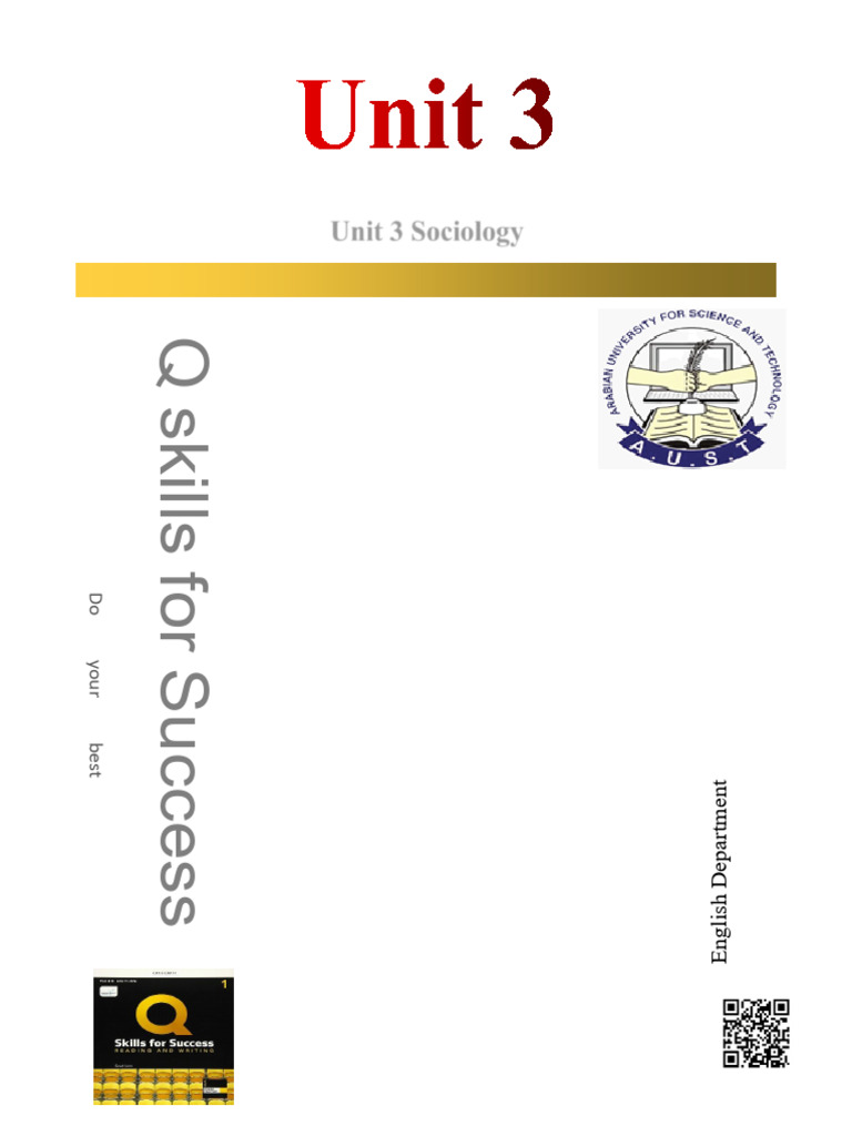 Unit 3 Qskills For Success Level 1 R W 2024 Term2answers Pdf Stress
