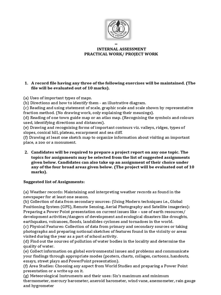 Grade 9 Geography Project Guidelines | PDF | Meteorology | Earth Sciences