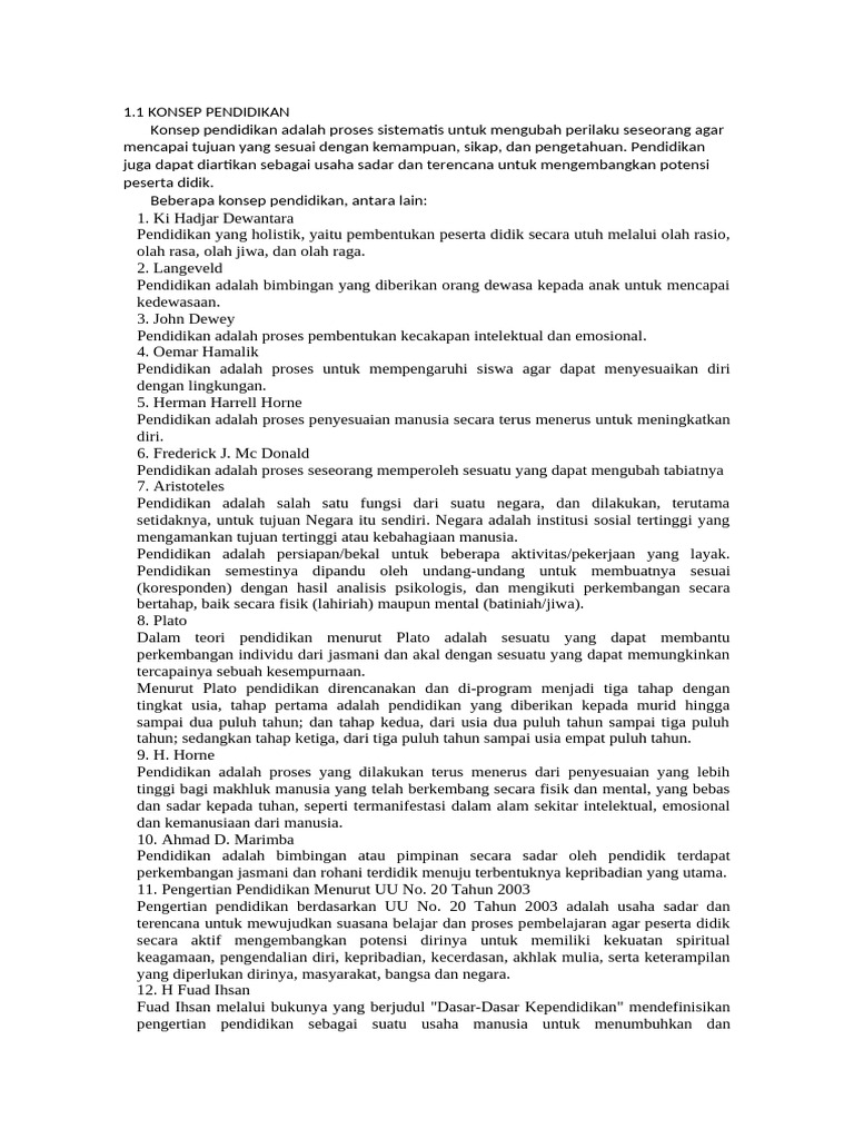 Definisi dan Konsep Pendidikan | PDF