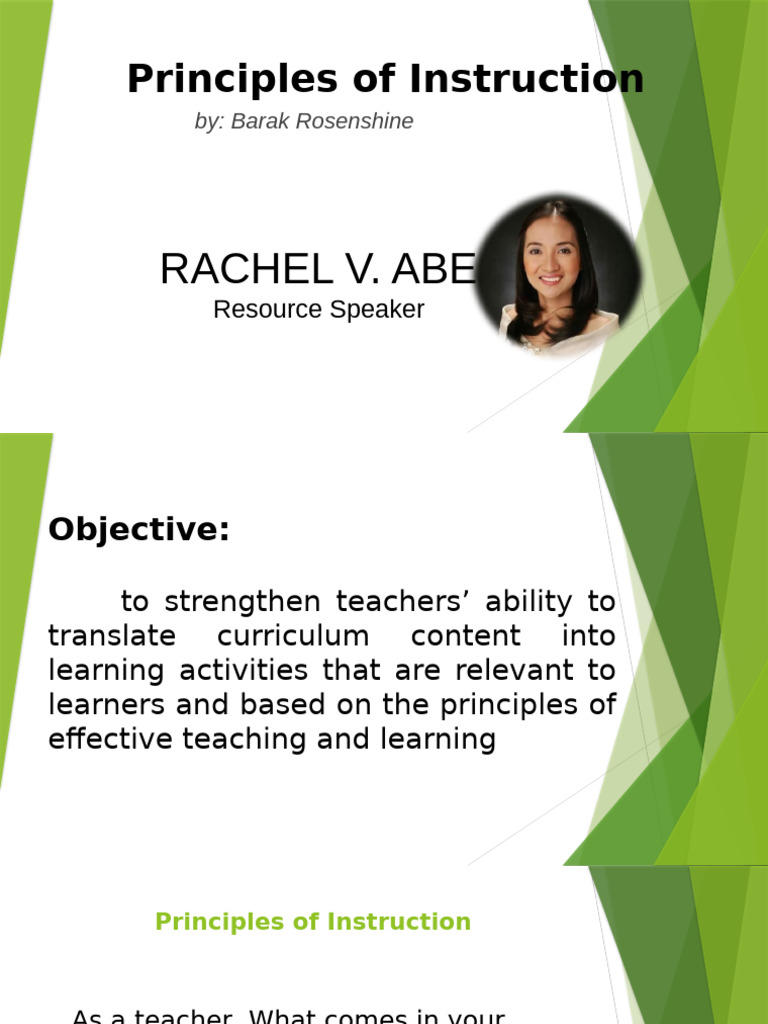 Effective Teaching Principles Explained | PDF | Teachers | Learning