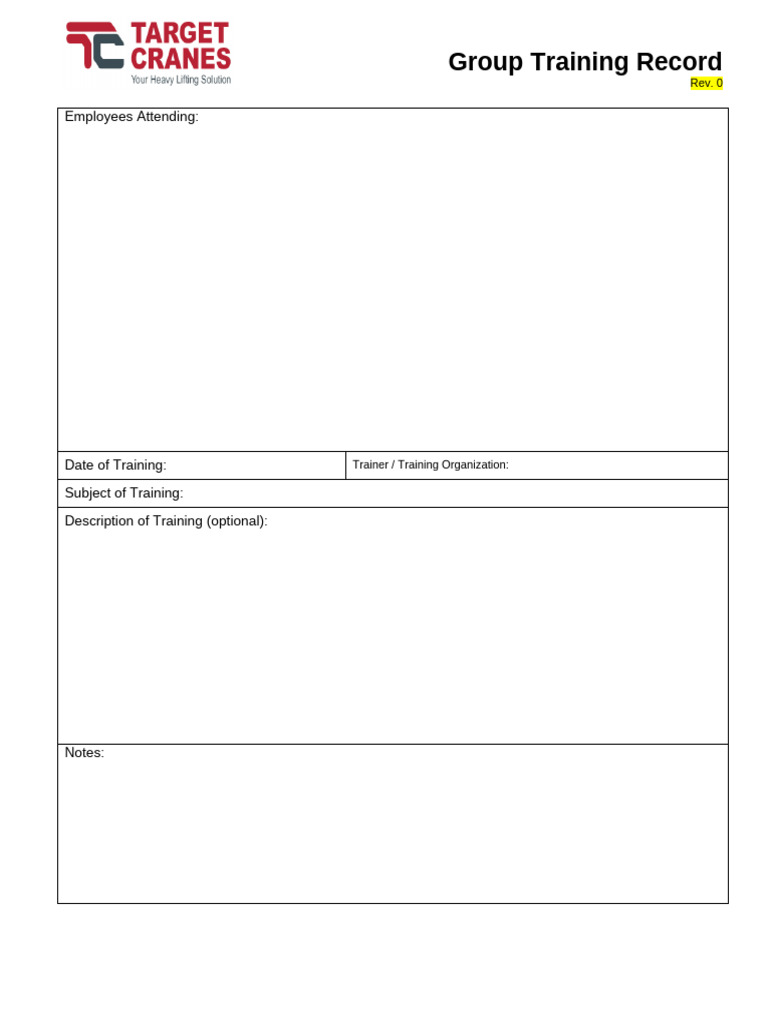 Internal Training Records | PDF