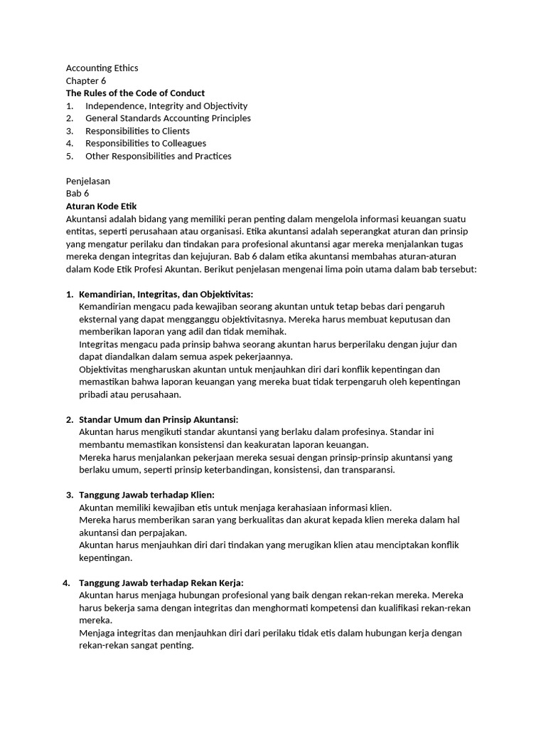 Accounting Ethics Chapter 6 Adit & Arull | PDF