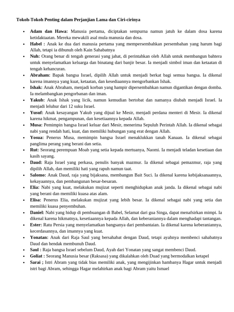 Tokoh Kunci Perjanjian Lama dan Baru | PDF