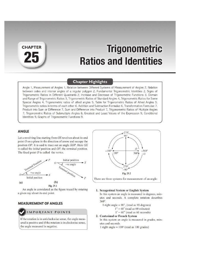 Trigonometric Ratio and Identity | PDF