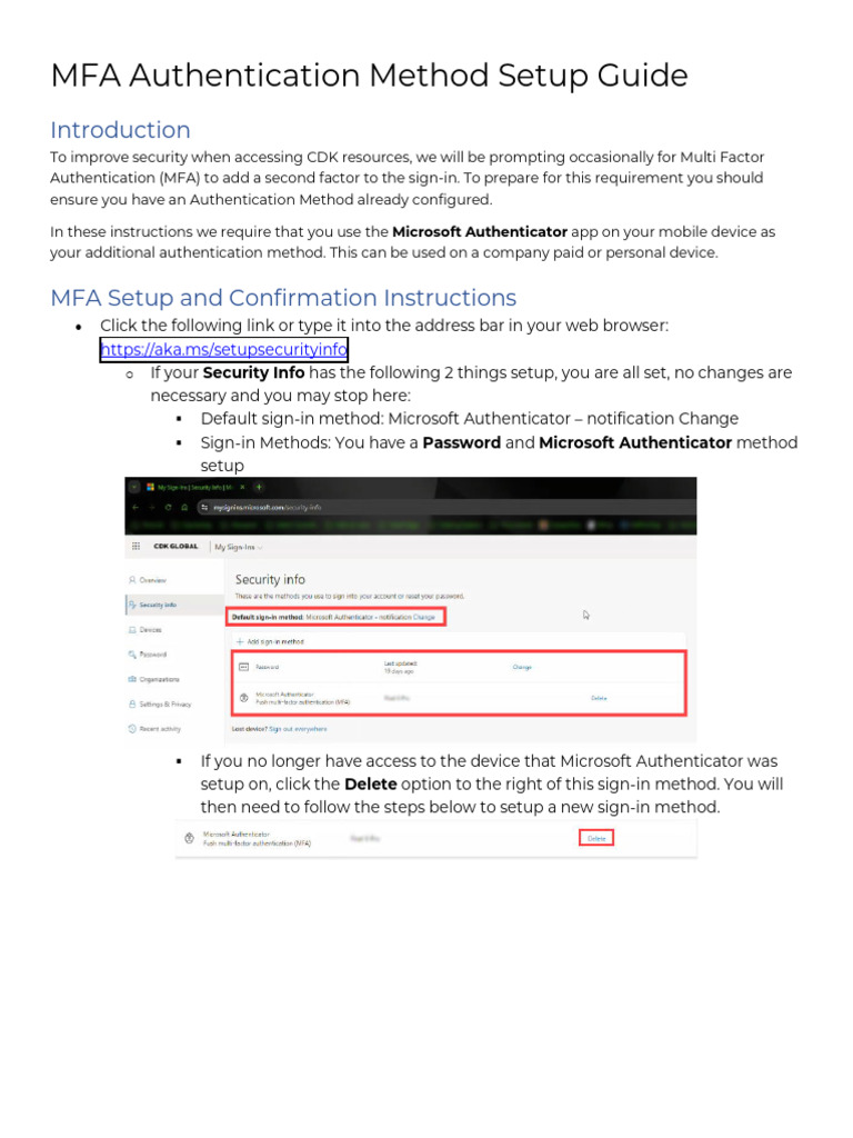 MFA Authentication Method Setup Guide | PDF | Mobile App | Qr Code MFA Authentication Method Setup Guide | PDF | Mobile App | Qr Code