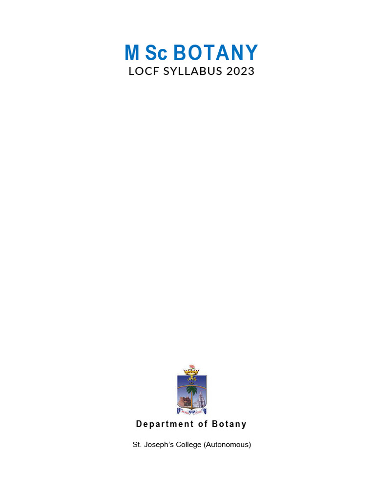 M.Sc Botany Syllabus Overview | PDF | Curriculum | Educational Assessment