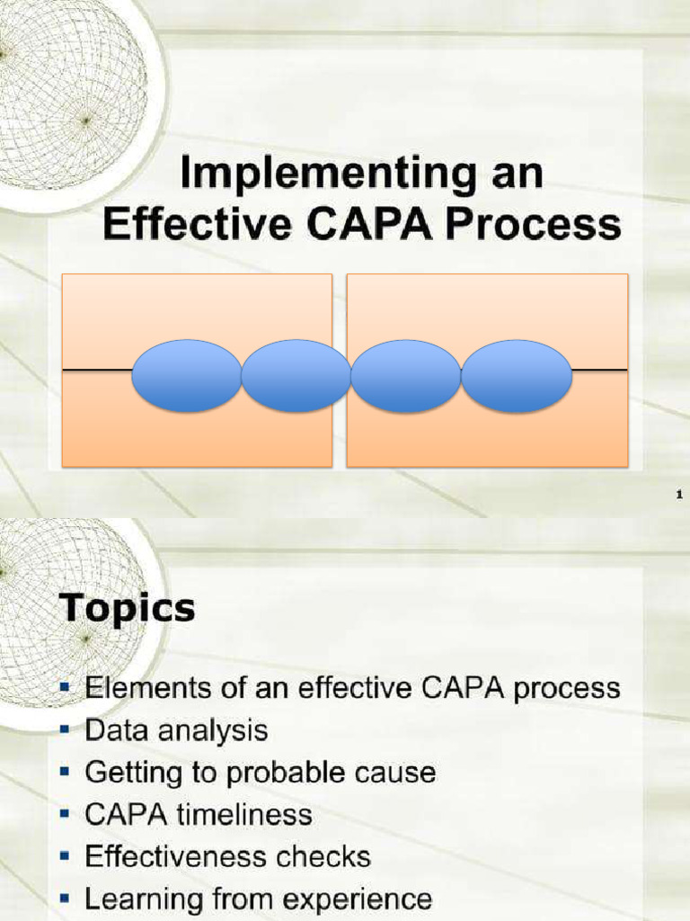 Implementing An Effective CAPA Process | PDF