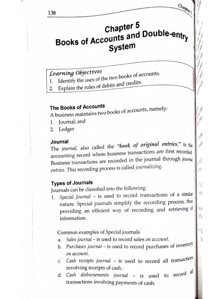 Chapter 5 Books of Accounts and Double Entry System | PDF