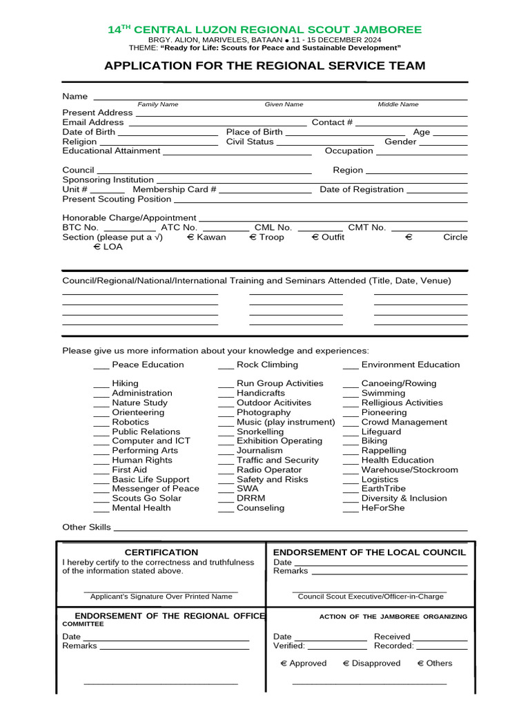 Jamboree Form 06 RST Application Form | PDF | Career & Growth